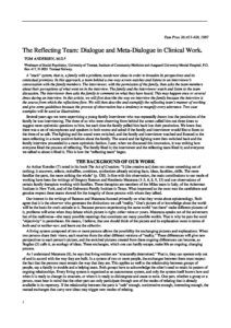 The Reflecting Team - Dialogue and Meta-Dialogue in Clinical Work ...